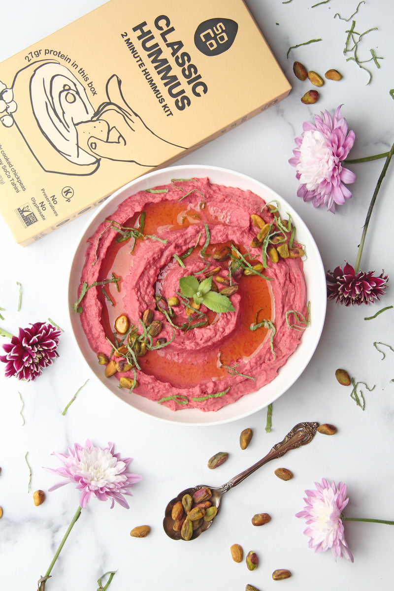 Vibrant Beetroot Hummus with Pistachios and Mint – eatsoco