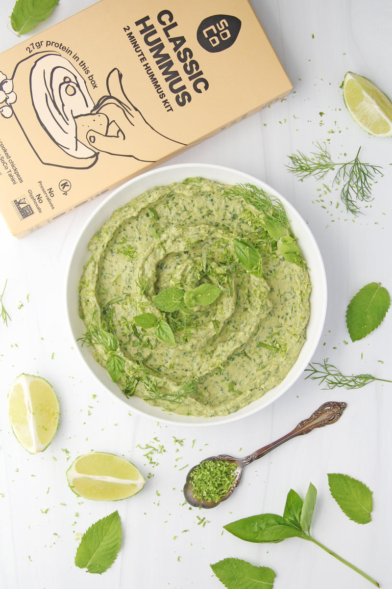 Green Goddess Hummus with Lime and Mixed Herbs – eatsoco