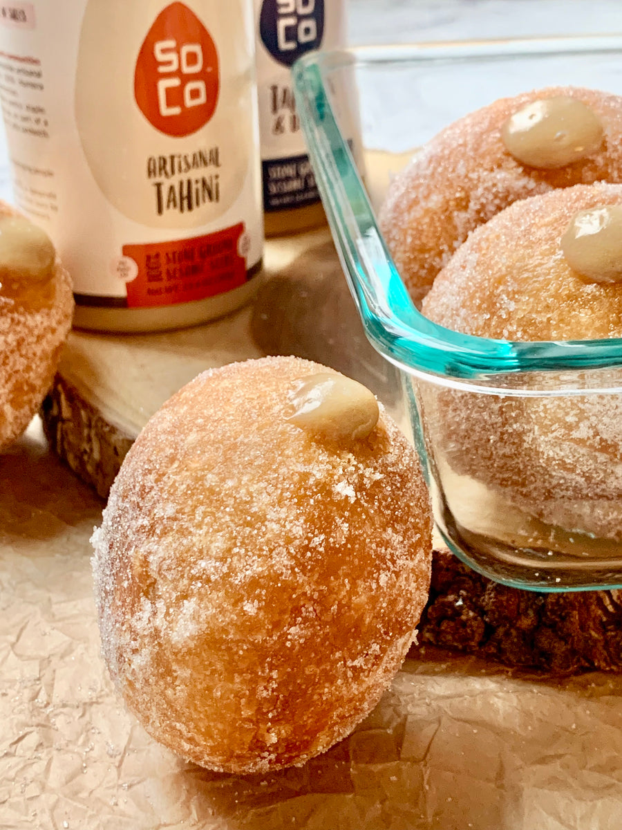 Vegan Tahini Maple Infused Doughnuts – eatsoco